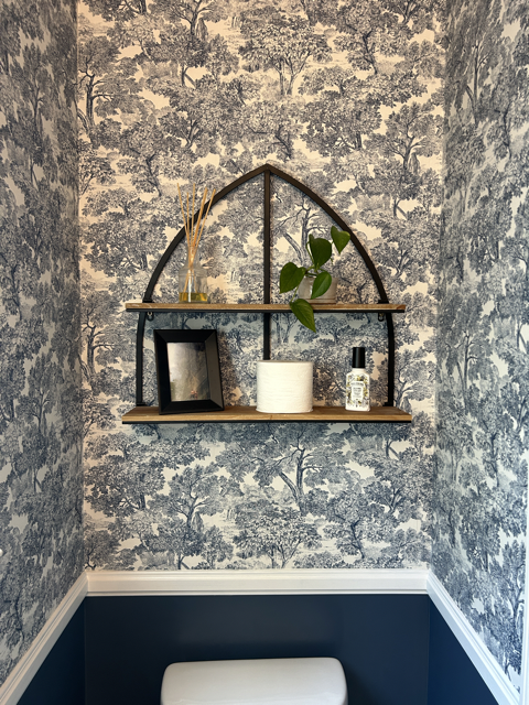 Half Bathroom Makeover: Builder-Grade to Unique and Nancy Myers Worthy ...